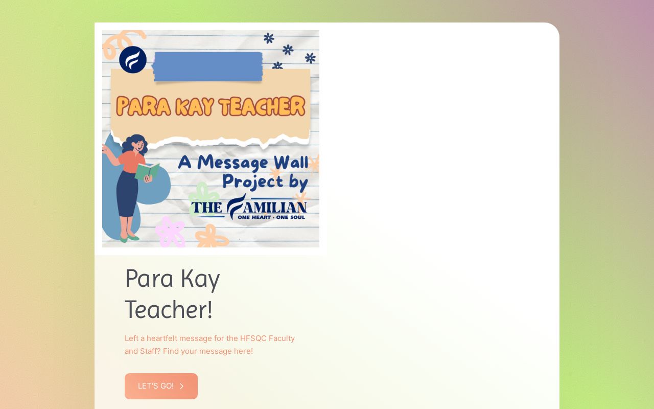 Para Kay Teacher!